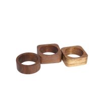 China Vintage Wooden Slice  Napkin Ring for Decoration or Wedding Acacia Napkin ring set of 4 pcs for sale