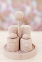 China Wooden Salt and Pepper Shakers Set for Play Kitchen for sale