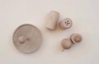 China Wooden Salt and Pepper Shakers Set for Play Kitchen for sale