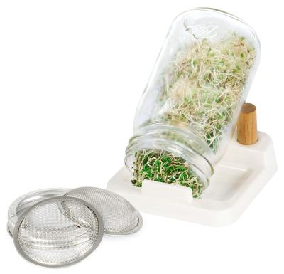 China ceramic Sprouting Kit With Curved Mesh with two beech wooden handle -150*150*50mm for sale