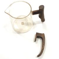 China Multiple Wooden Coffee Cup Handle Glass Mug with Handle in walnut color for sale