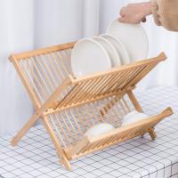 China Bamboo plate Holder for Dish Rack- plate and bowl  Drying rack - Bamboo Dish Drying Racks for sale