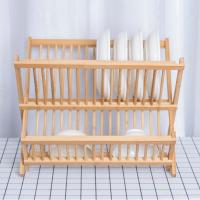 China Bamboo plate Holder for Dish Rack- plate and bowl  Drying rack - Bamboo Dish Drying Racks for sale