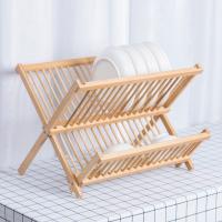 China Bamboo plate Holder for Dish Rack- plate and bowl  Drying rack - Bamboo Dish Drying Racks for sale