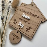 China wooden sign pet gift  wooden sign Home decor  Personalised dog sign for sale