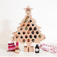 China Christmas Advent Calendar Wooden Christmas Tree Bottle Holder Beer Rack Countdown  Tree Wine Bottle Rack for sale