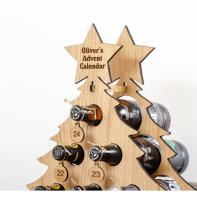 China Christmas Advent Calendar Wooden Christmas Tree Bottle Holder Beer Rack Countdown  Tree Wine Bottle Rack for sale