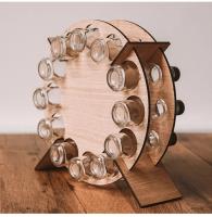 China Christmas Advent Calendar Wooden Christmas Tree Bottle Holder Beer Rack Countdown  Tree Wine Bottle Rack for sale
