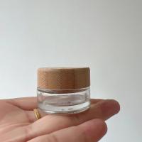 China Cosmetic Jar with wood Lid 5g 10g 15g 20g 30g 50g 100g Cream Glass jar with Acacia wooden  Cap for sale