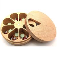 China Wood Daily Weekly Vitamin Medicine Pill Organizer Case Box,Kitchen Salt Spice Cellar Containers,Storage Box for sale