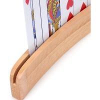 China Wood Curved Playing Card Holder Racks Tray Set of 4 for Kids Seniors Adults - 13.4inch with Widen Base Stable Enough for for Bri for sale