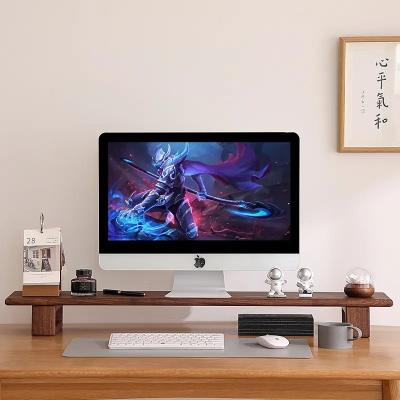China Walnut Laptop Monitor Stand Adjustable Riser Wooden Desktop Shelf for Computer Laptop Printer TV Cellphone Stand for sale