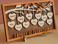 China Personalized Wooden Family Tree Frames  Meaningful Gift Personalized Sign Bedroom Decor Wood Wall for sale