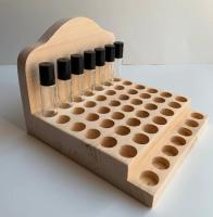 China Bottle Wood Display Wooden Essential Oil Holder Roll On Multi Level Wood Display for  Bottle for sale