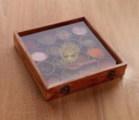 China Wooden Handcrafted Spice Box with 16 Round Compartments & Spoon, Wood Spice Box Set  Mother's Day Gift for sale
