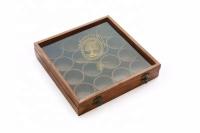 China Wooden Handcrafted Spice Box with 16 Round Compartments & Spoon, Wood Spice Box Set  Mother's Day Gift for sale