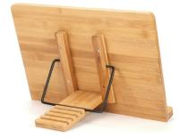 China Book Stand Book & Tablet Rest Cookbook Reading Holder with 2 Metal Page Holders Foldable Adjustable Stand Recipe Book Holder for sale