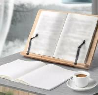 China Book Stand Book & Tablet Rest Cookbook Reading Holder with 2 Metal Page Holders Foldable Adjustable Stand Recipe Book Holder for sale