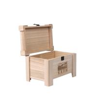 China Wood Keepsake Boxes with Handle Wholesale Unfinished Custom Tea Box Wood for sale