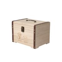China Wood Keepsake Boxes with Handle Wholesale Unfinished Custom Tea Box Wood for sale