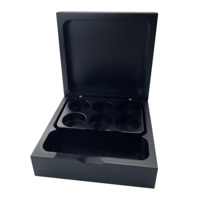 China 4 holes Black wooden Nespresso coffee  Capsule Box for sale