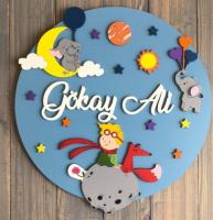 China Name Sign Kids Room Door Decor Safari Animal Nursery Wall Light Nursery Lighting Kids Room Decor Lamp Room Lamp for Kids for sale