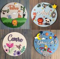 China Name Sign Kids Room Door Decor Safari Animal Nursery Wall Light Nursery Lighting Kids Room Decor Lamp Room Lamp for Kids for sale