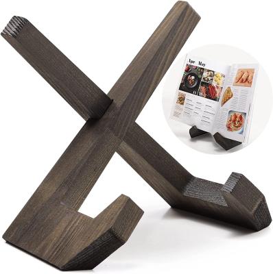 China Solid Wood Cook Book Stand Farmhouse Kitchen Decor for Tablet Fancy Plate Vinyl and Recipe Book for sale