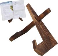 China Solid Wood Cook Book Stand Farmhouse Kitchen Decor for Tablet Fancy Plate Vinyl and Recipe Book for sale