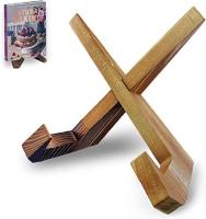 China Solid Wood Cook Book Stand Farmhouse Kitchen Decor for Tablet Fancy Plate Vinyl and Recipe Book for sale