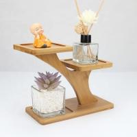 China Customize Bamboo Shelves 3-Layer Wooden Layered Tray Table Multifunctional Wood Storage Rack for Home and Office for sale
