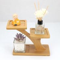 China Customize Bamboo Shelves 3-Layer Wooden Layered Tray Table Multifunctional Wood Storage Rack for Home and Office for sale