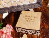 China Wooden box for hearts Wooden box Wood box Wedding sign for sale