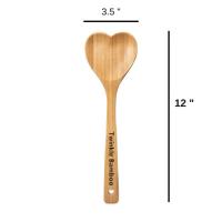 China Bamboo heart shaped salad spoon  wooden serving spoon for sale