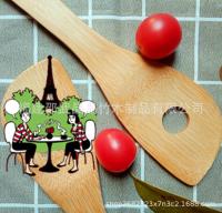 China Bamboo heart shaped salad spoon  wooden serving spoon for sale