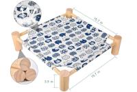 China Wooden cat Hammock Elevated Cooling Bed Detachable Portable Indoor/Outdoor pet Bed Suitable for Cats and Small Dogs for sale