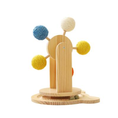 China Solid Wood Cat Scratch Wear-resistant Shavings Big Turntable Pet Toys Cat Toy for sale