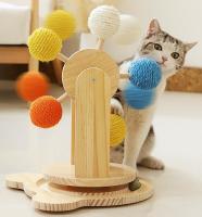 China Solid Wood Cat Scratch Wear-resistant Shavings Big Turntable Pet Toys Cat Toy for sale