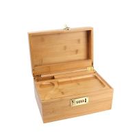 China Bamboo Stash Box Bundle with  Rolling Tray Storage Set and Lock, Locking Stash Box and Full Set of Tools for sale