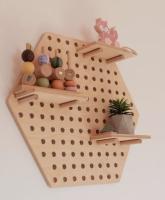 China Wooden Pegboard Shelf - living room or bedroom shelf - floating and design wall shelf for sale