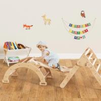 China Baby climbing Gym toy set Montessori Furniture Set Small Size Natural wood color for sale