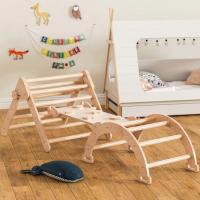 China Baby climbing Gym toy set Montessori Furniture Set Small Size Natural wood color for sale