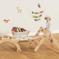 China Baby climbing Gym toy set Montessori Furniture Set Small Size Natural wood color for sale