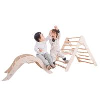 China Baby climbing Gym toy set Montessori Furniture Set Small Size Natural wood color for sale