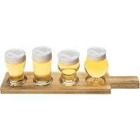 China Mug Wooden Cup Holder Wooden Serving Trays Shot Glass Set Wooden Display Stand Whiskey Glasses Display Holder Shot Glasses Displ for sale
