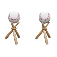 China 150/180 MM Mini Baseball Stand Wooden Baseball Bats Display Holder Baseball Accessories for Ball for Kids for sale