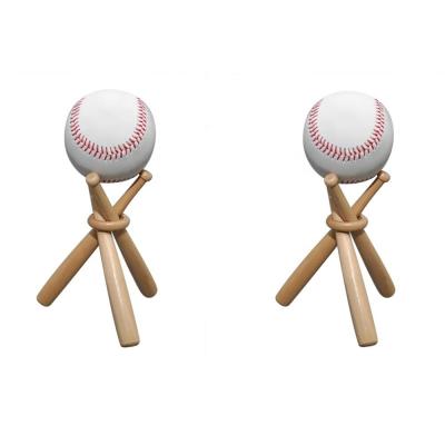 China 150/180 MM Mini Baseball Stand Wooden Baseball Bats Display Holder Baseball Accessories for Ball for Kids for sale