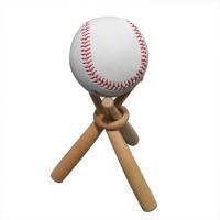 China 150/180 MM Mini Baseball Stand Wooden Baseball Bats Display Holder Baseball Accessories for Ball for Kids for sale