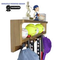 China Premier Baseball and Softball All in 1 Trophy Shelf Display- Baseball Bat Holder and Bat Rack for Balls, Bats,Metal for sale
