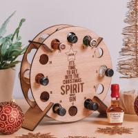 China Customize Christmas Tree Shape Great Gift For Home Decor Wooden holder for Adult Advent Calendar Wooden Bottle Holder for sale